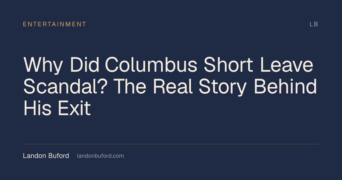 Why Did Columbus Short Leave Scandal? The Real Story Behind His Exit ...